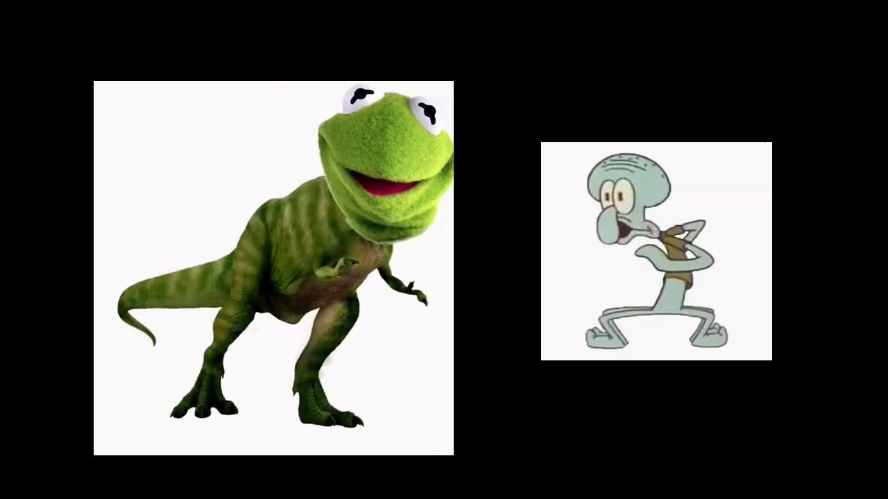 Kermit-Rex destroys Squidward - YouTube