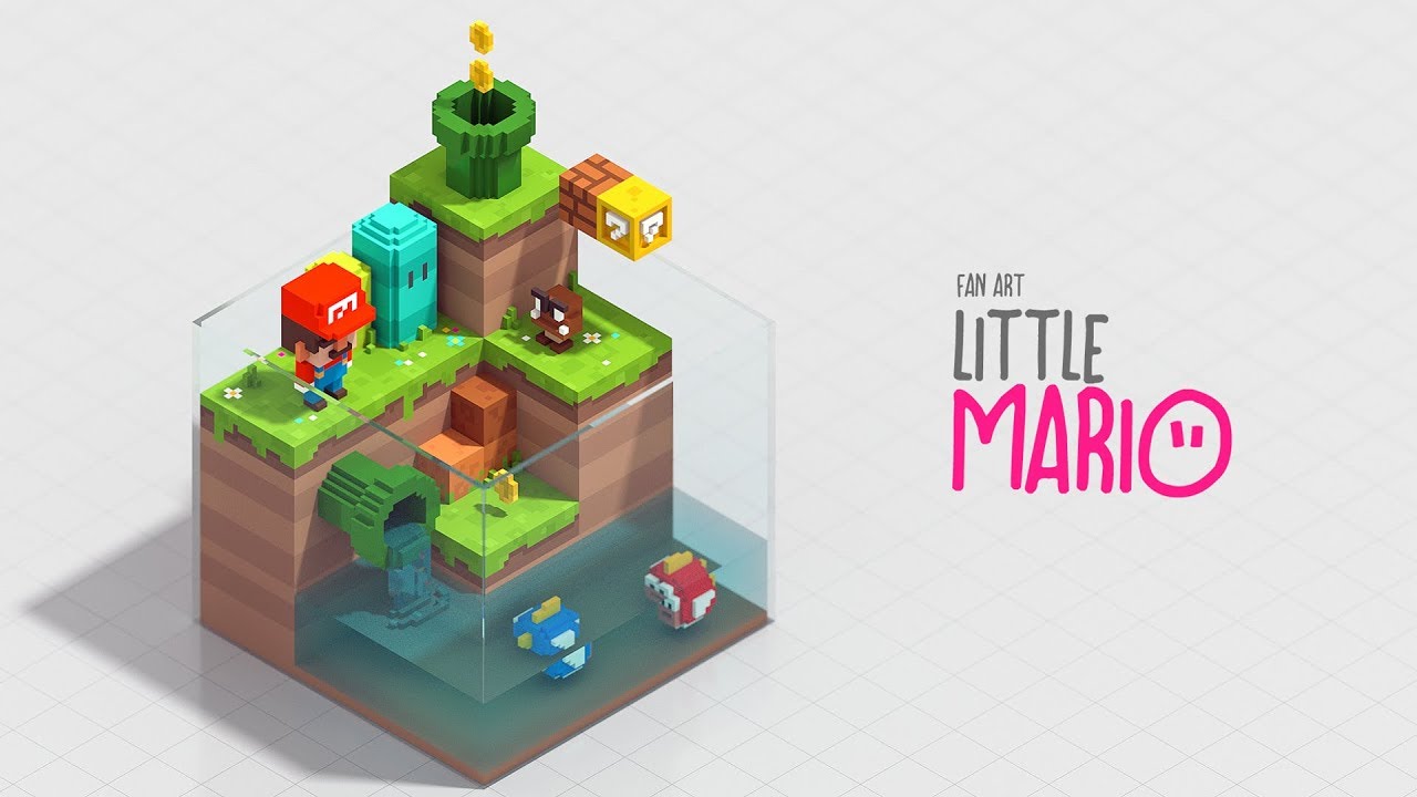 Little Mario - Voxel Art - YouTube
