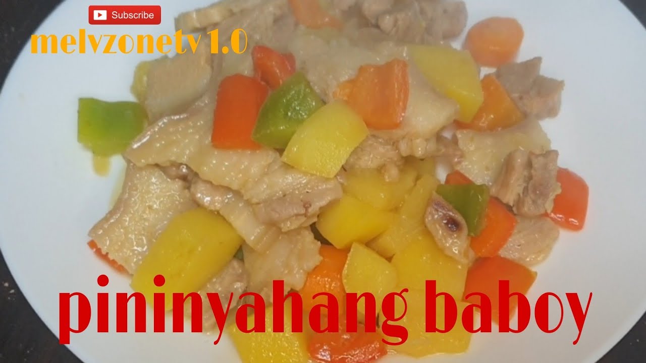pininyahang baboy or pork pineapple - YouTube