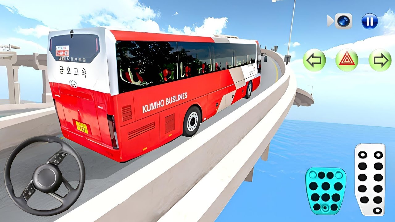 New Hyundai Bus Narrow Bridge Flyover Road Driving - 3D Driving Class ...