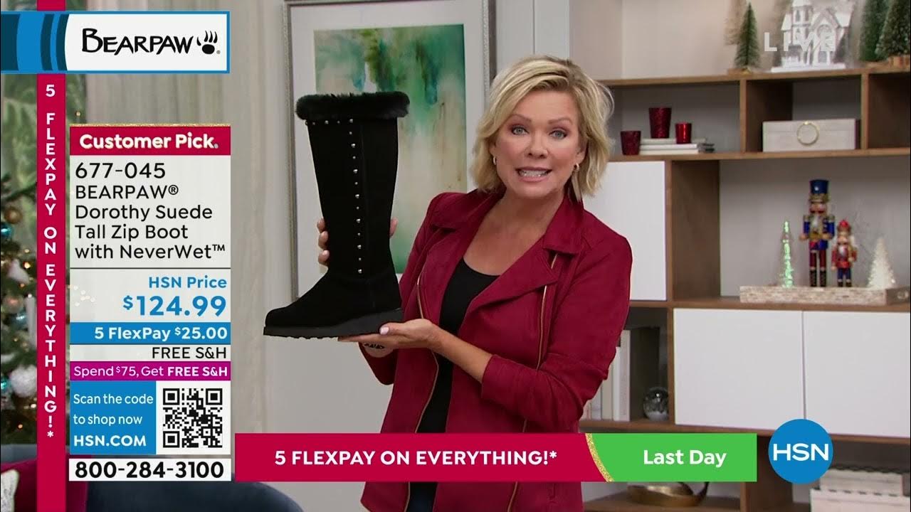 BEARPAW Dorothy Suede Tall Zip Boot with NeverWet - YouTube