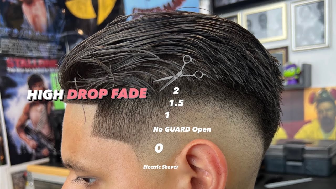 How to HIGH DROP FADE FULL HAIRCUT NO ENHANCEMENTS - YouTube