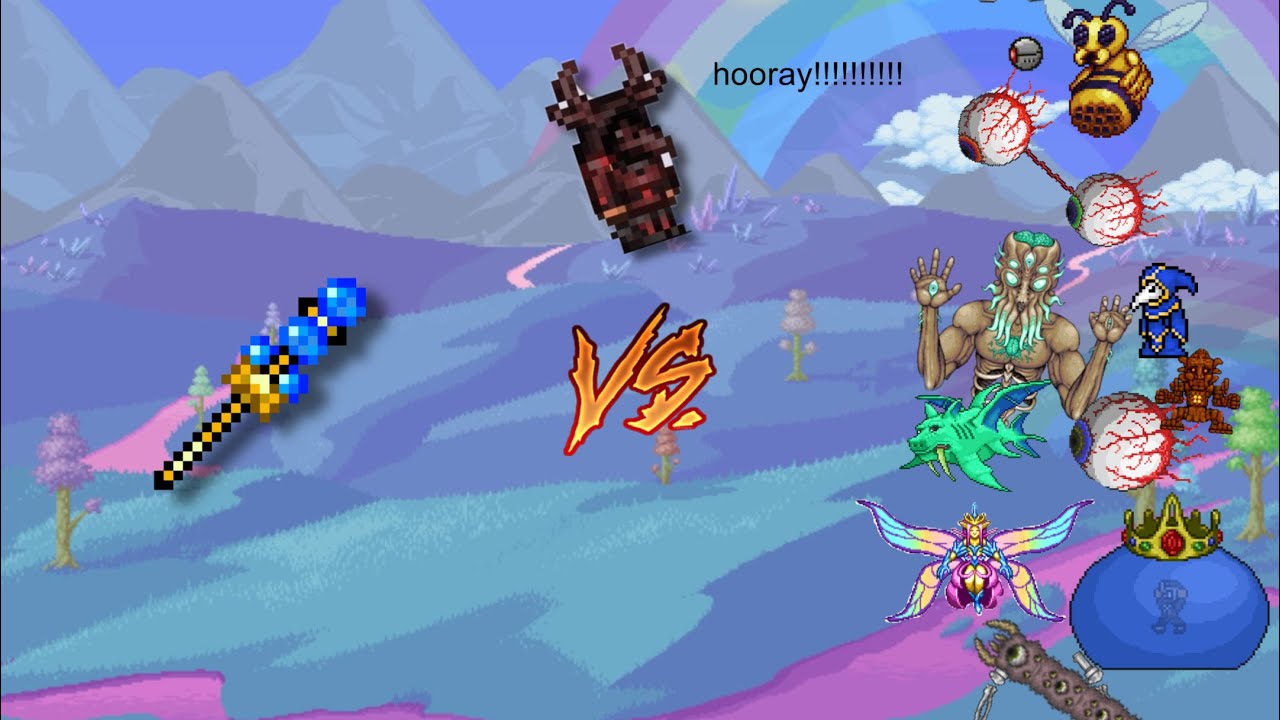 stardust cell staff vs. (ALMOST) every terraria boss!! - YouTube