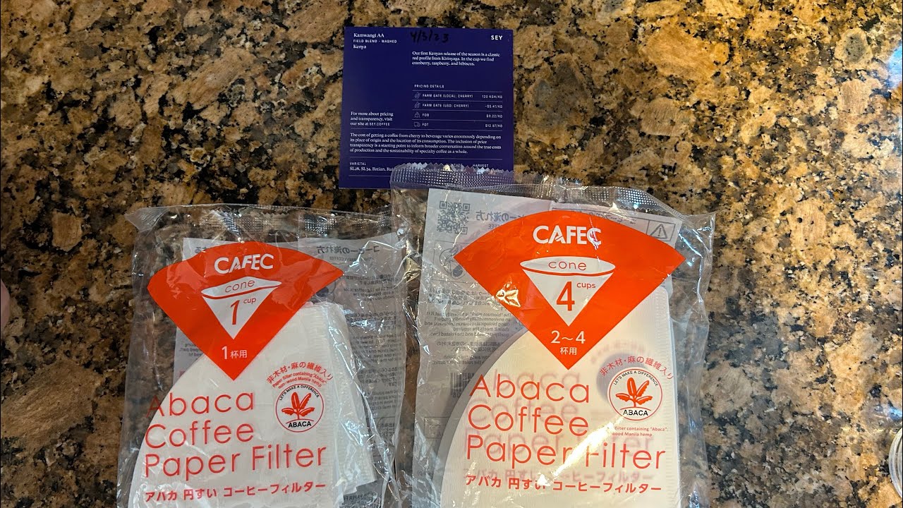 Cafec Abaca V60 filters 1 cup vs 4 cup - YouTube