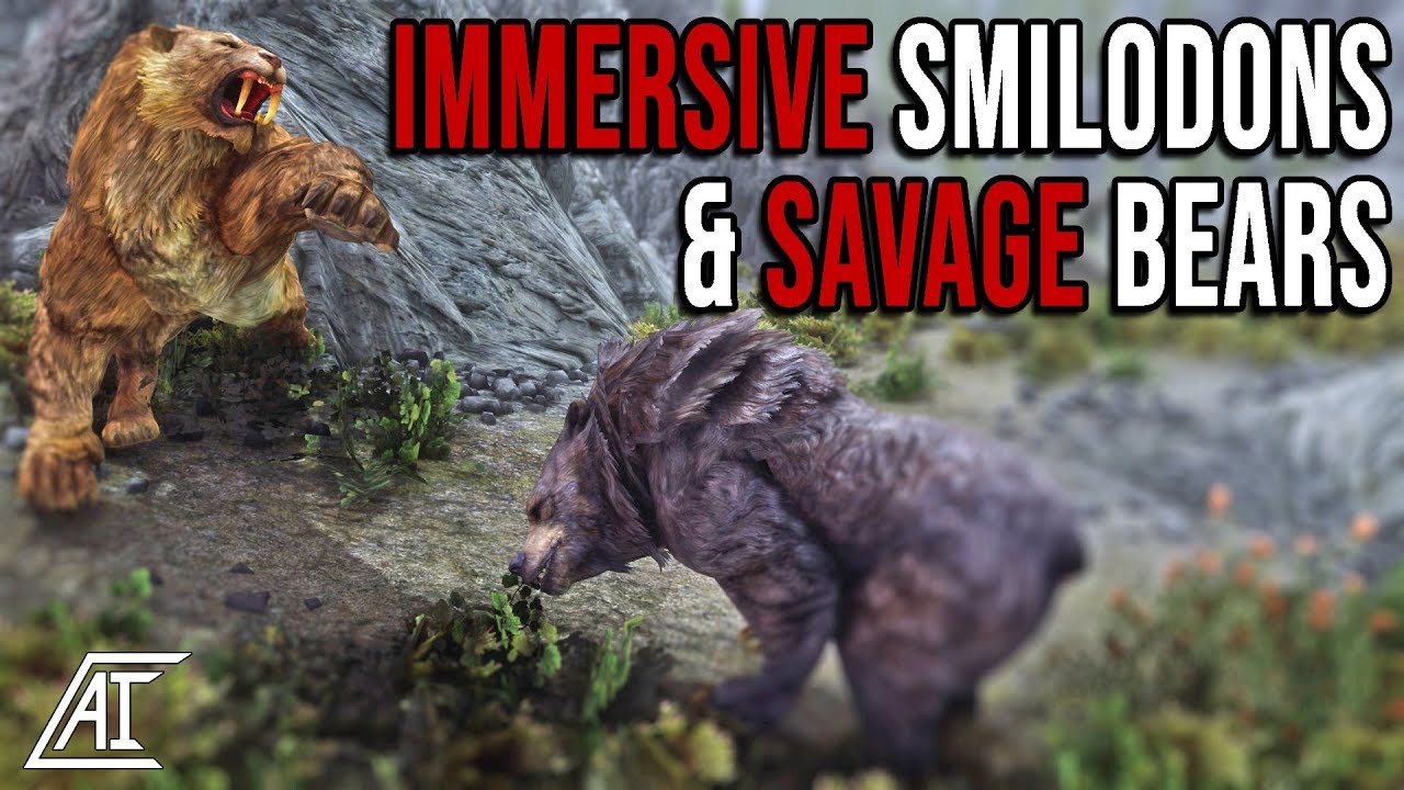 Immersive Smilodons & Savage Bears | Skyrim Special Edition Mods - YouTube