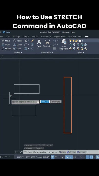 How to Use STRETCH Command in AutoCAD | Modify Drawing Like a Pro - YouTube