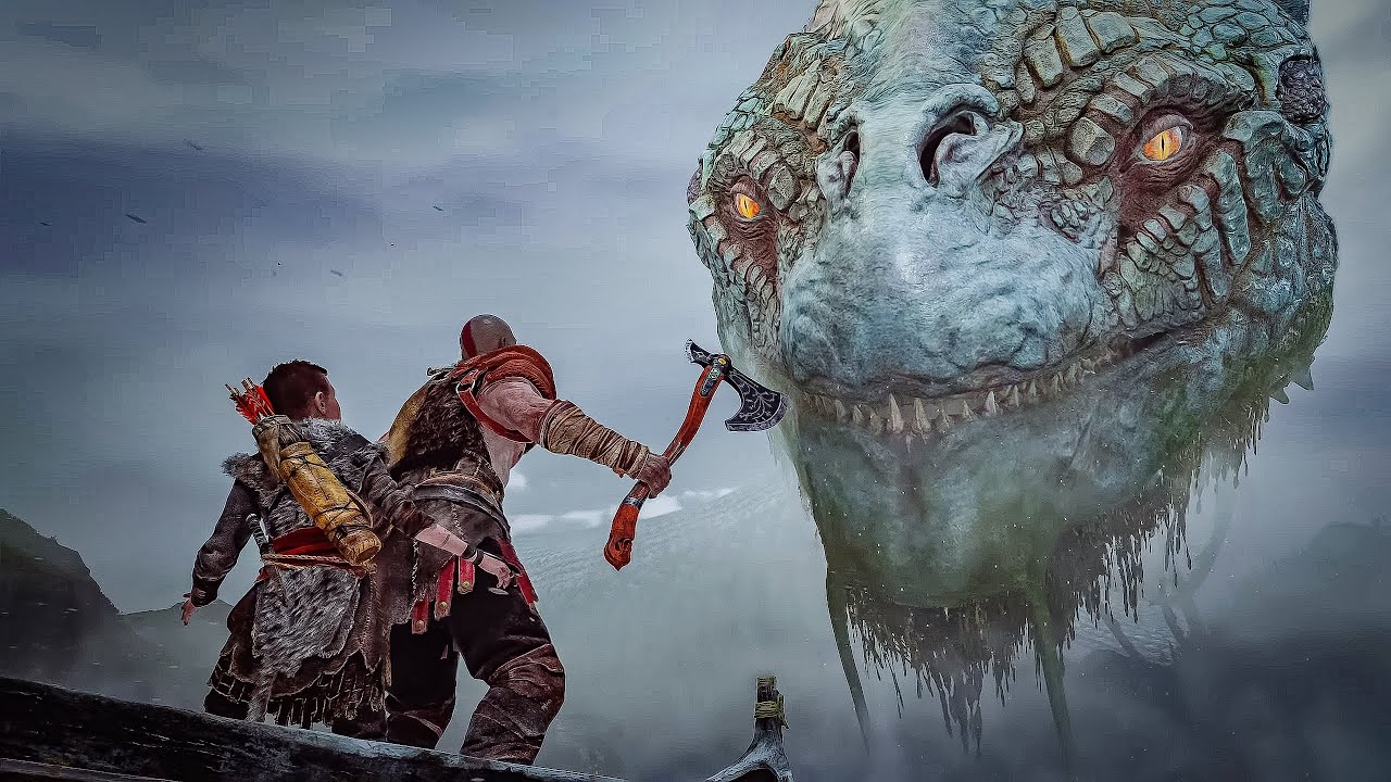 Kratos Meets Jormungandr The World Serpent - God of War 4 - YouTube