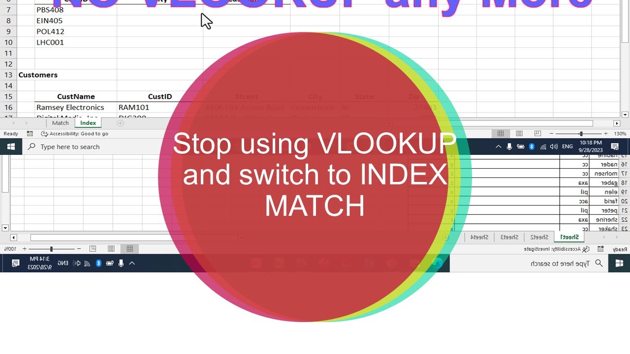 Stop Using VLOOKUP In Excel Switch To INDEX MATCH YouTube Stop Using VLOOKUP In Excel Switch To INDEX MATCH YouTube