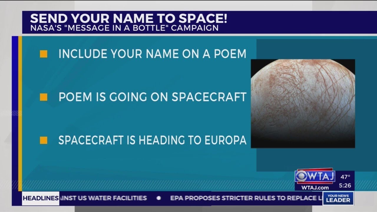 Send your name to space with NASA's 'Message in a Bottle' - YouTube