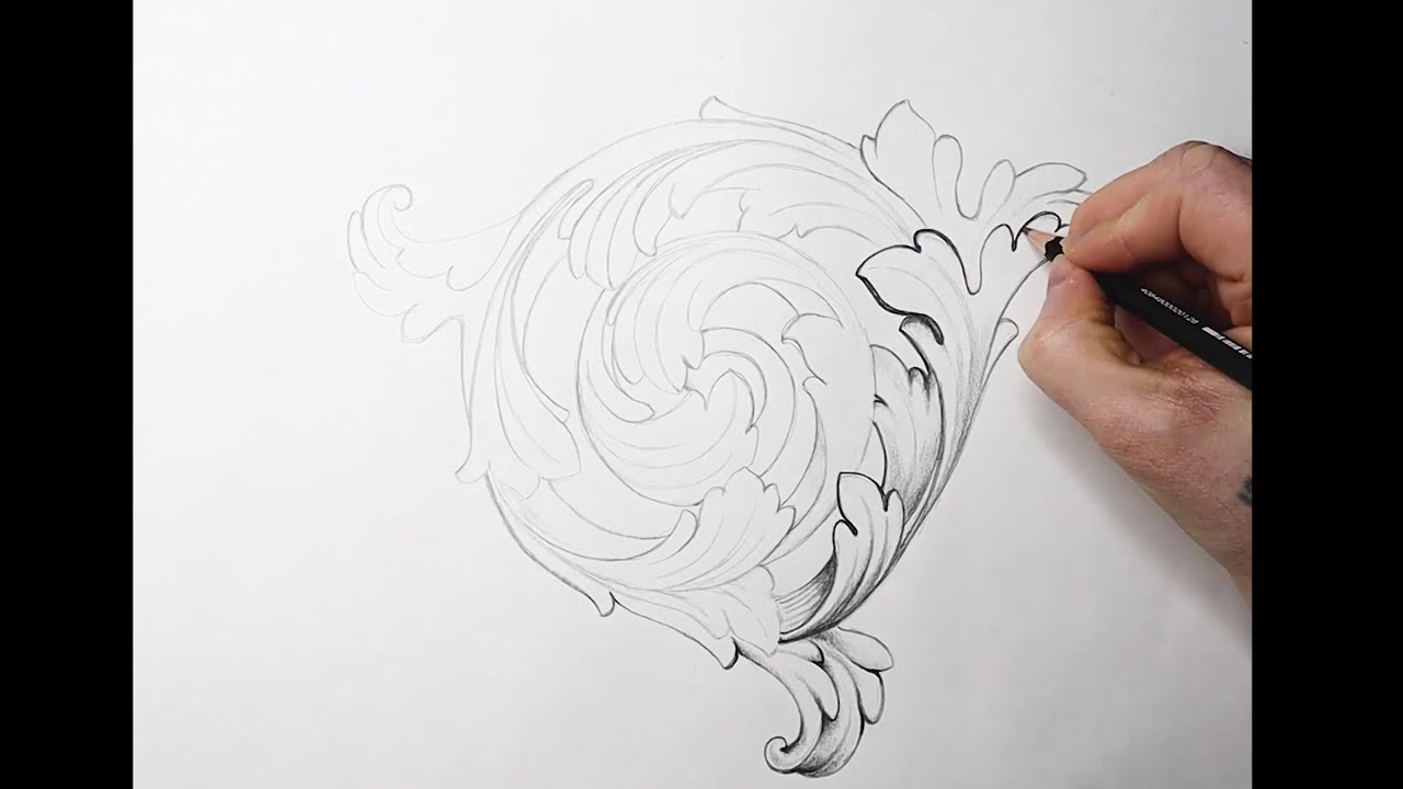 Drawing baroque decoration / DOWNLOAD FREE LINK - YouTube