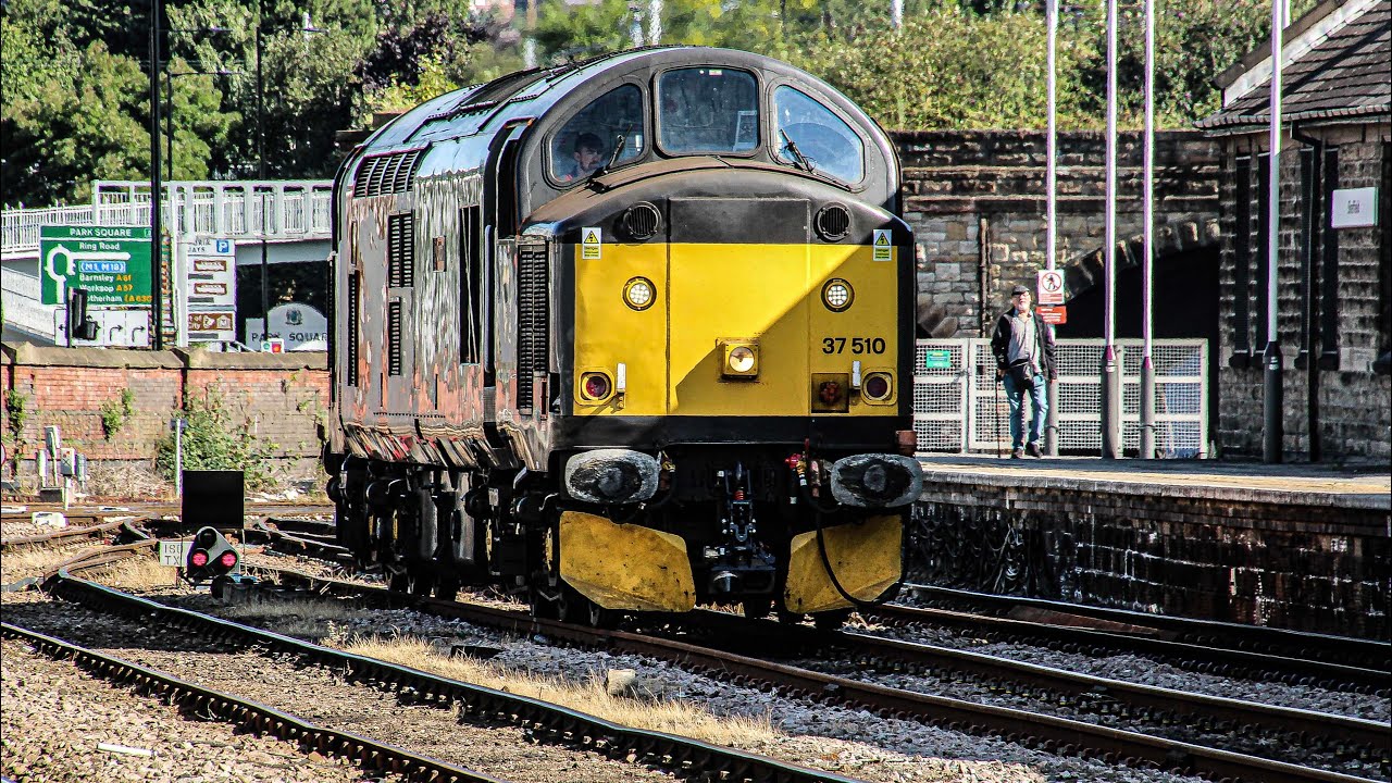 (4K) Rog class 37510 growl is away form Sheffield with derby to derby ...