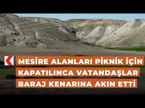 Mesire alanları piknik için kapatılınca vatandaşlar baraj kenarına akın etti