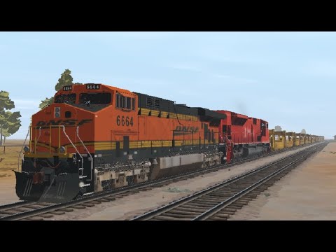 Trainz 3 BNSF #6664 pass by - YouTube