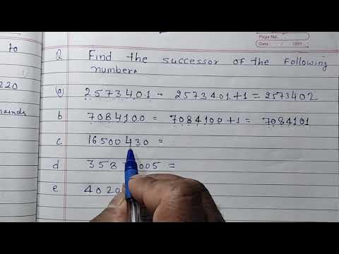 Class 3 | Find the successor of the following numbers |write the ...