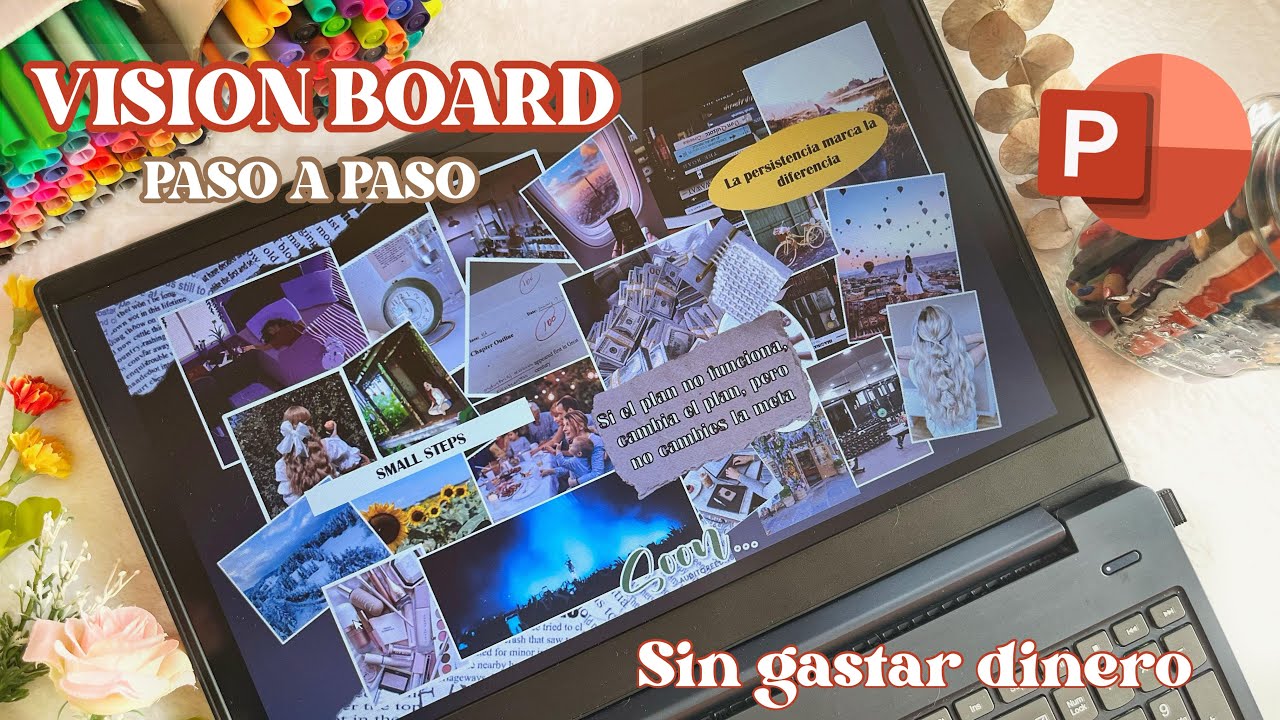 ¿Cómo hacer un VISION BOARD? Fácil y rápido en POWERPOINT - YouTube