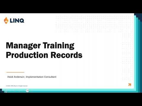 Titan LINQ Manager Training: Production Records - YouTube