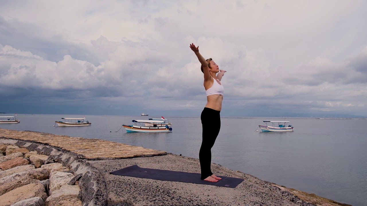 Yoga Salute to the Sun - Advanced version then beginner version - YouTube