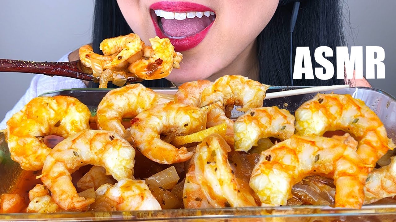 ASMR SHRIMP SEAFOOD BOIL **FAIL** (1.5lbs DESHELLED SHRIMP) EATING NO ...