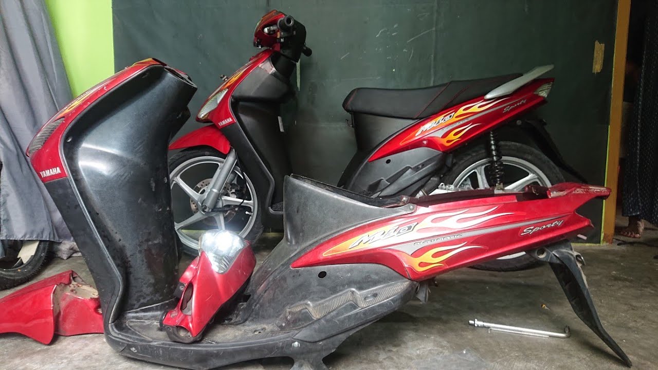 Restorasi Mio Sporty Merah Marun - YouTube