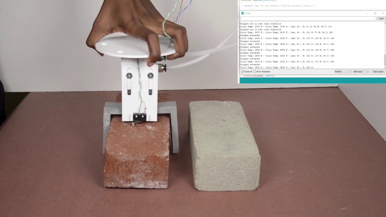 Brick Laying Robotic End Effector (Gripper) with Embedded an RGB Sensor ...
