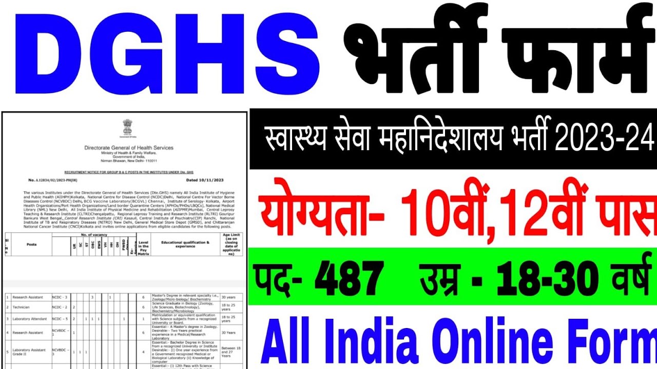 DGHS Recruitment 2023 || dghs vacancy 2023 || dghs syllabus|| dghs ...