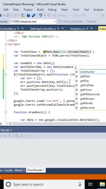 277 ASP .NET MVC - Render Analytics JSON in Google Line Chart of Whole Month - YouTube