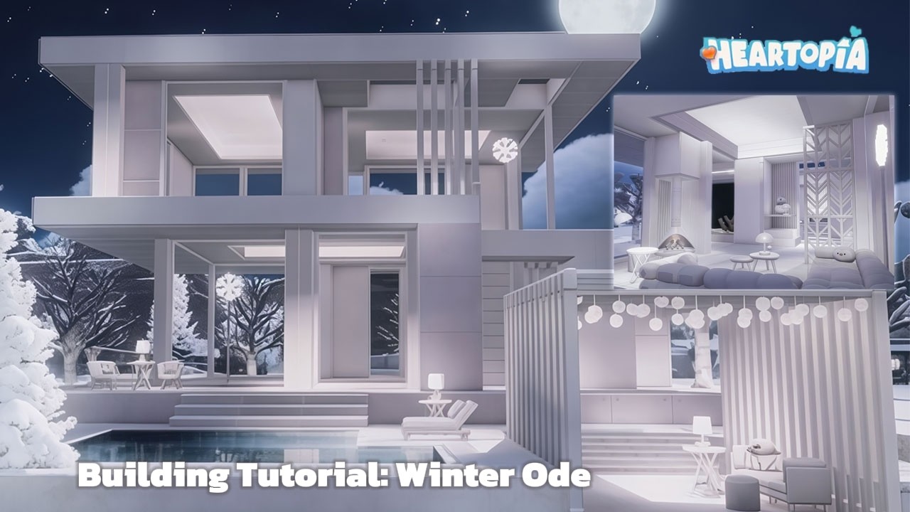 Cozy Winter Modern House | Heartopia Build Tutorial - YouTube