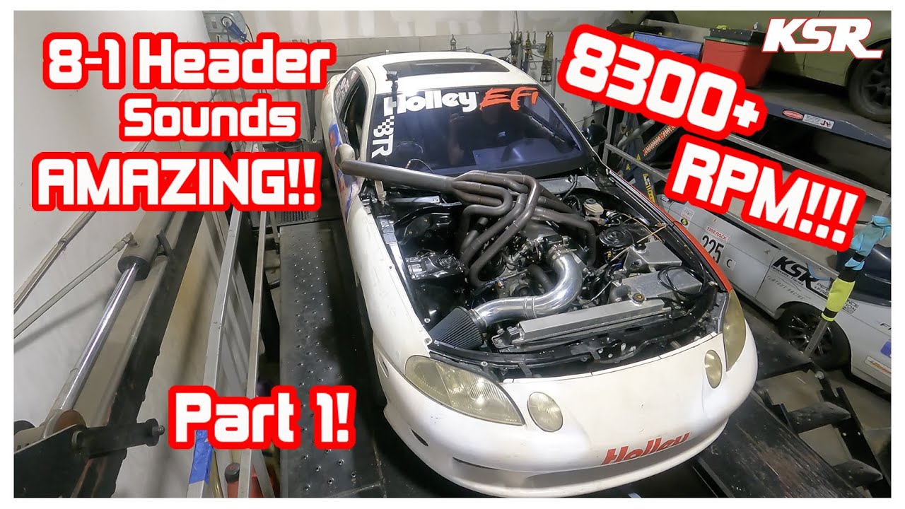 KSR's 8 into 1 Header Equipped High RPM LS Hits the Dyno Part 1!! - YouTube