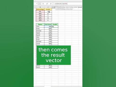 Grade Assignments in Seconds with Excel's LOOKUP Function! #excel #tutorial - YouTube