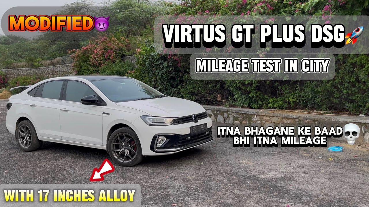 Mileage Test⛽️of Our MODIFIED VIRTUS GT🔥😈 in CITY | With 17 Inches ...