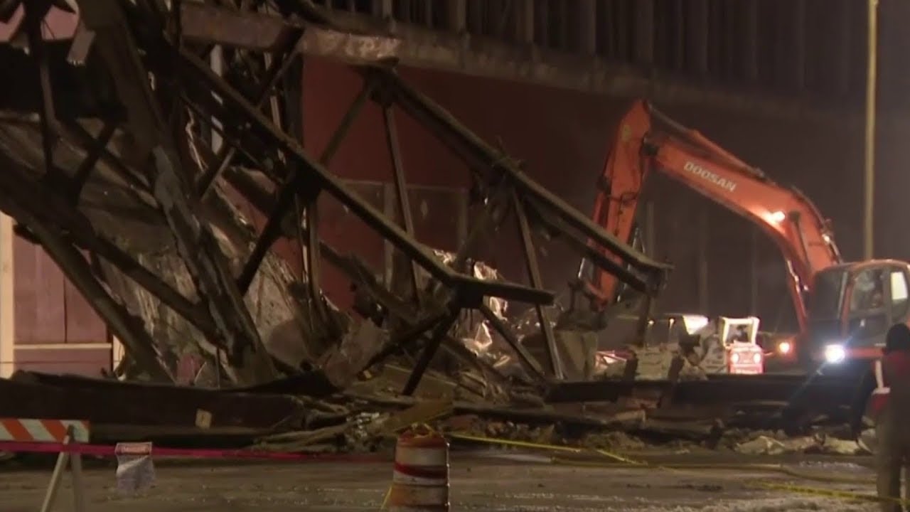 Packard Plant bridge collapse in Detroit: Cleanup underway - YouTube