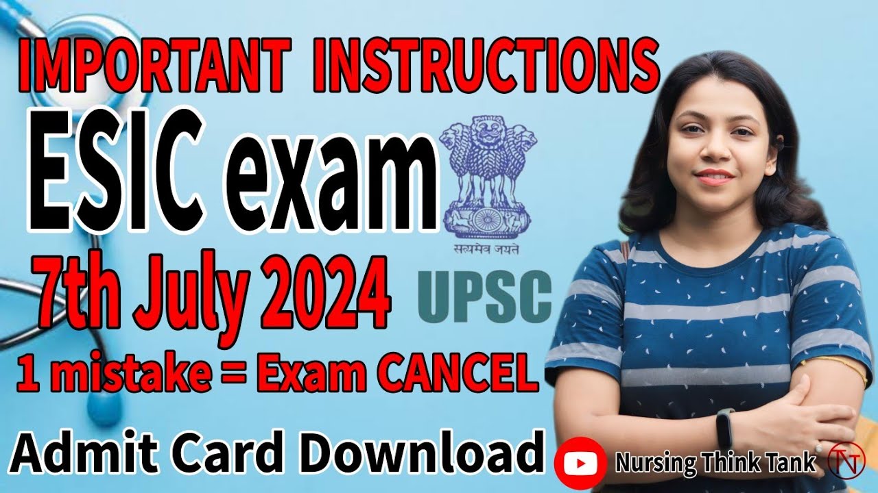 #esic EXAM| 7th July🎯 IMPORTANT INSTRUCTIONS 😳 SPECIAL pattern of UPSC# ...