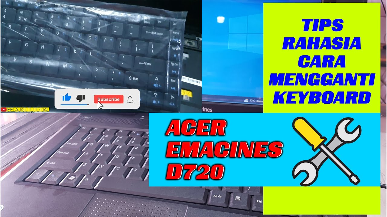 CARA MENGGANTI KEYBOARD LAPTOP ACER EMACHINES D720 - YouTube