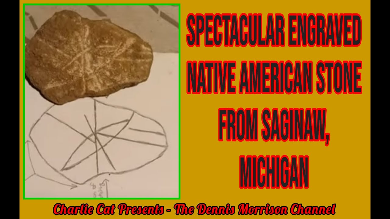SPECTACULAR ENGRAVED NATIVE AMERICAN INDIAN STONE FROM SAGINAW ...