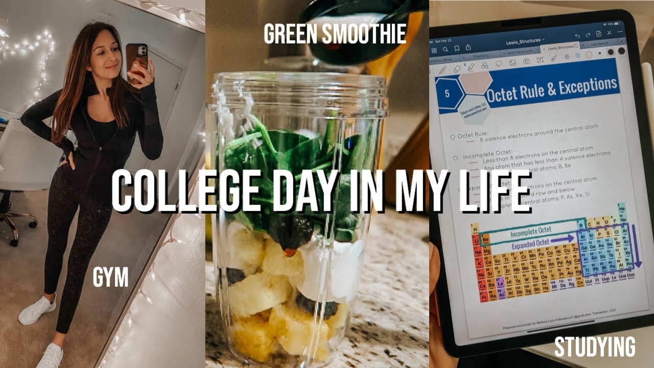 VLOG: green smoothie, gym, class, studying - YouTube