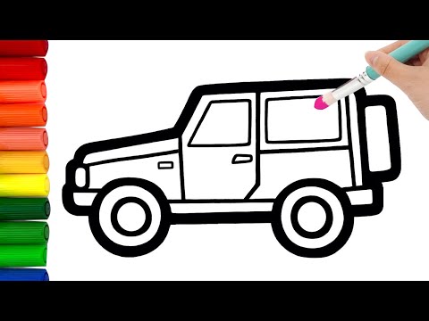 Bolalar uchun mashinalarni qanday chizish va rang berish .How to draw and color cars for kids?