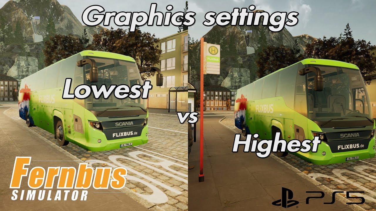 Graphics settings Lowest vs. Highest | Fernbus Simulator PS5 - YouTube