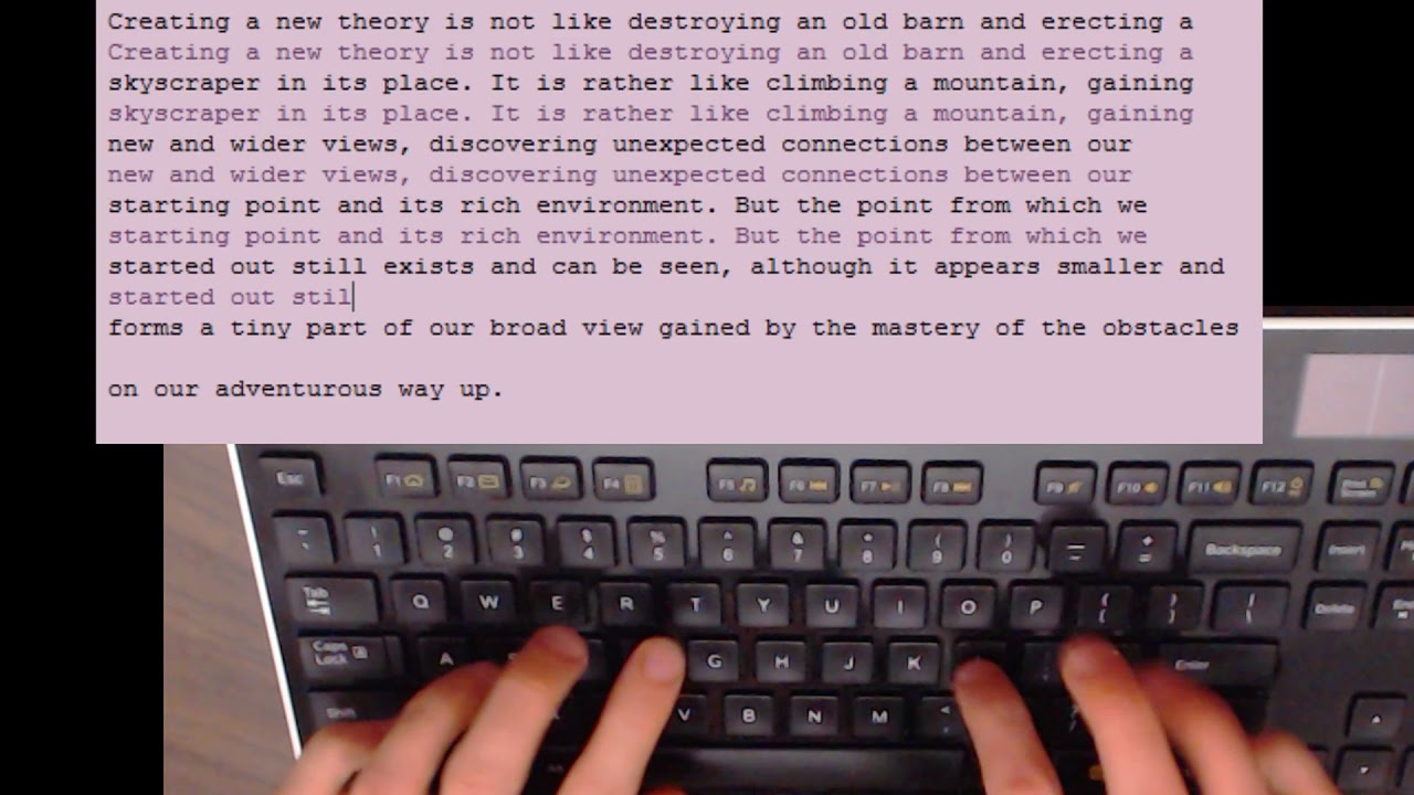 Typing Zone 152wpm with keyboard cam - YouTube