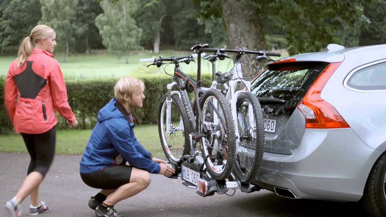 Fietsdrager, op trekhaak gemonteerd, 2 fietsen - YouTube