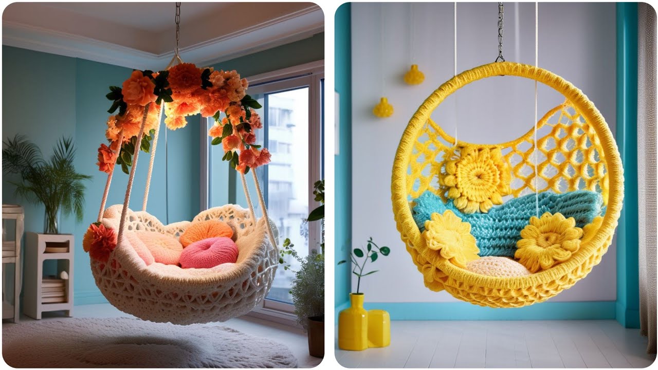 Beautiful Crochet Swing knitted with wool - YouTube