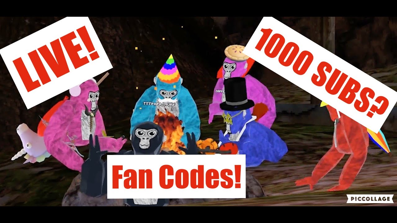 GORILLA TAG LIVE! FAN CODES! - YouTube