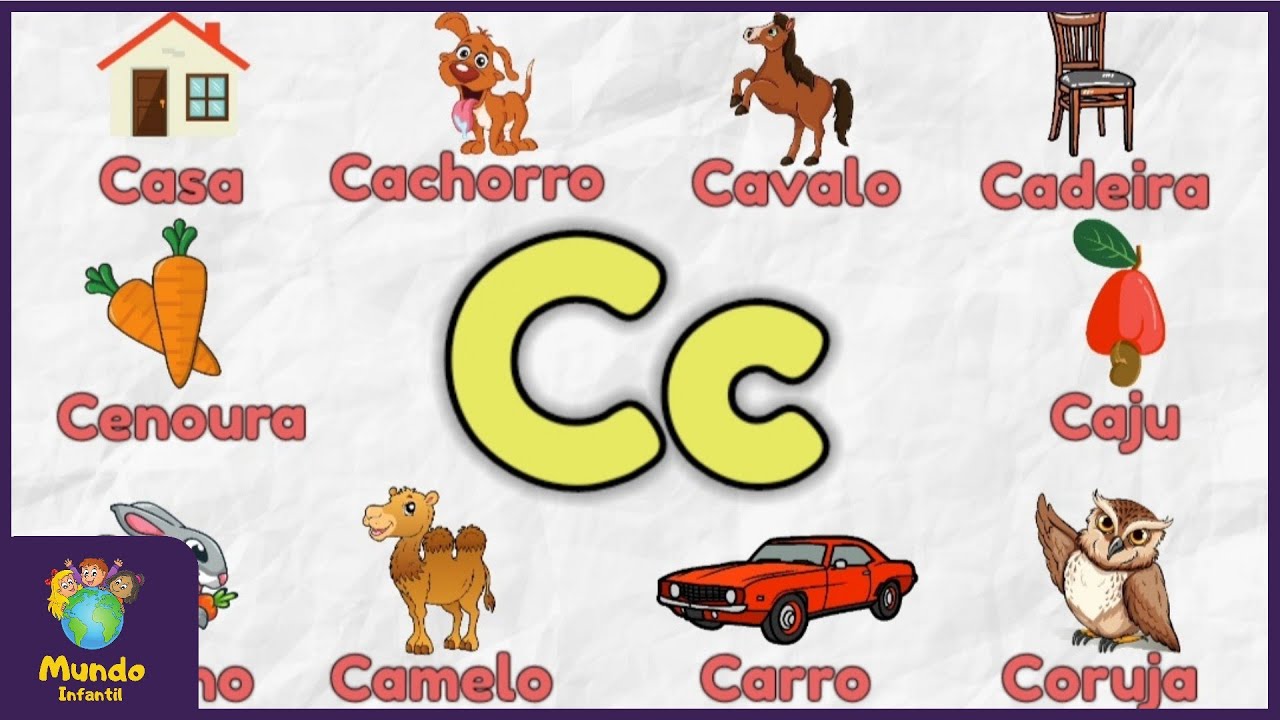Alfabeto para Crianças | Aprenda as primeiras palavras com a LETRA C ...