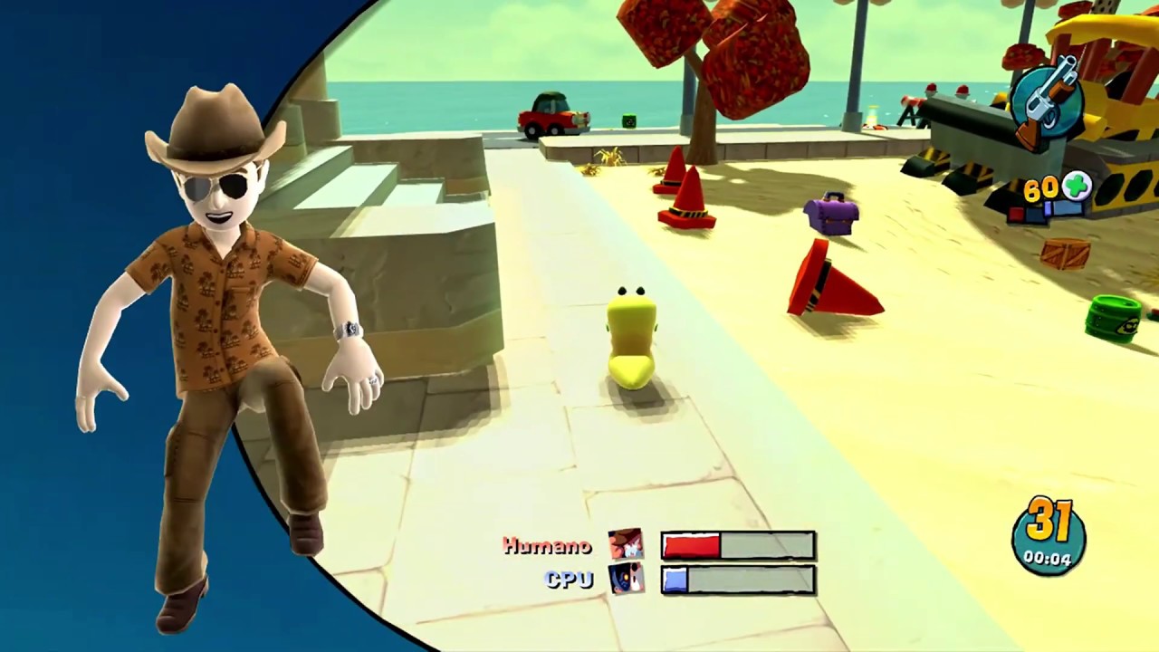 worms ultimate mayhem demo xbox 360 to xbox one captured gameplay - YouTube