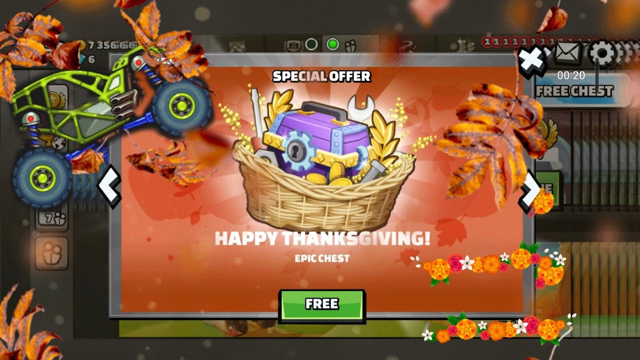 Happy Thanksgiving FREE OFFER!! Hill climb Racing 2 Gameplay!! - YouTube