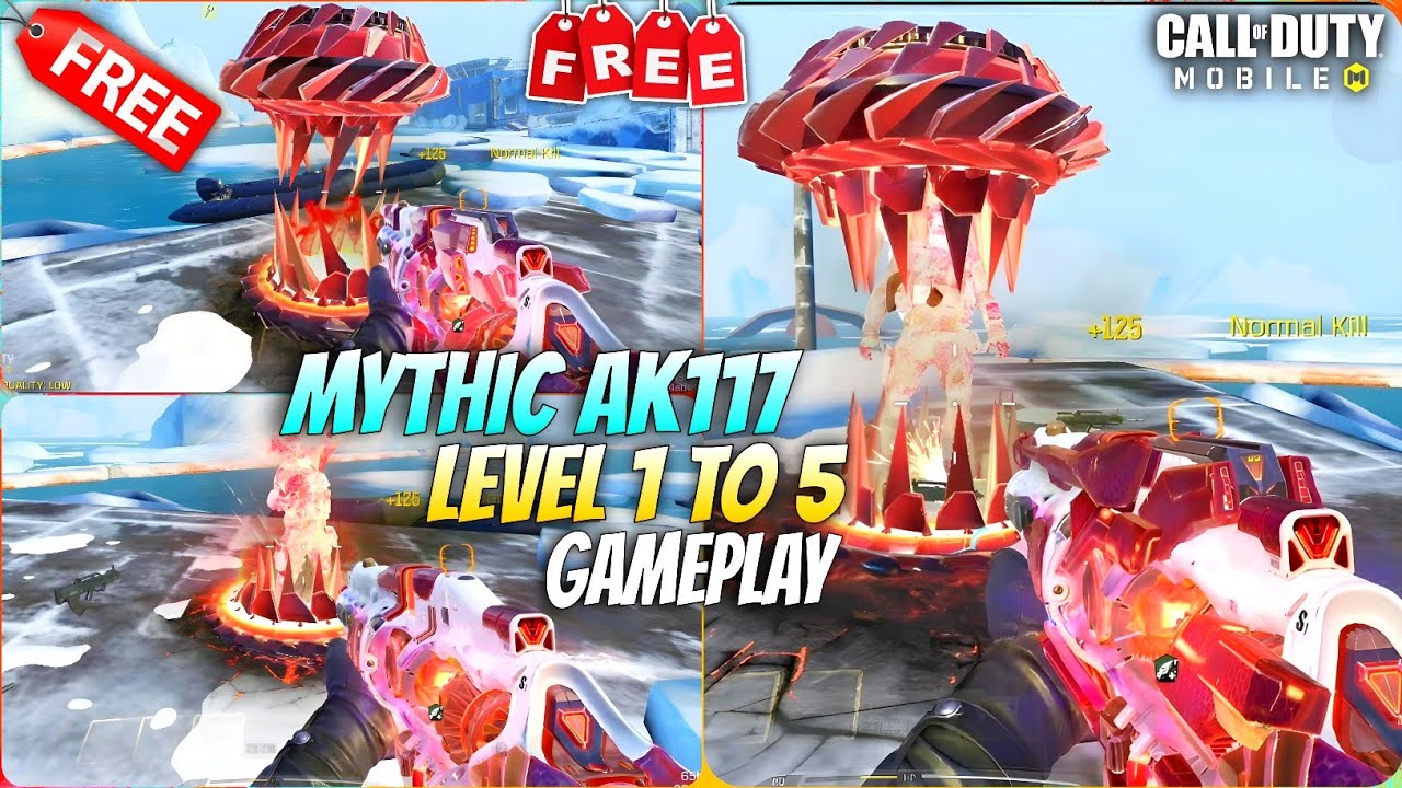 (4K)The Most Complete Free Mythic Ak117 Lava Remix (Level 1 To Level 5) GamePlay & iron Sight ...