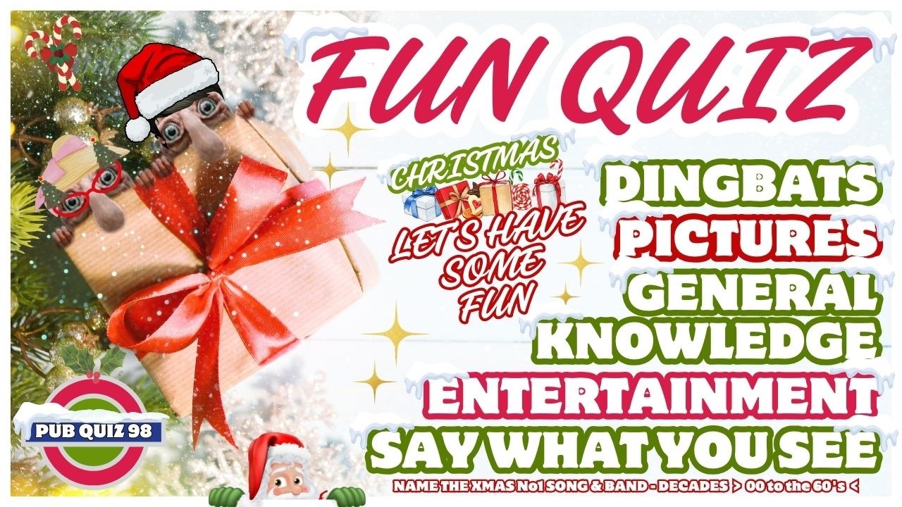 Christmas Fun Pub Quiz No98 - 5 Different Rounds - 40 Questions ...