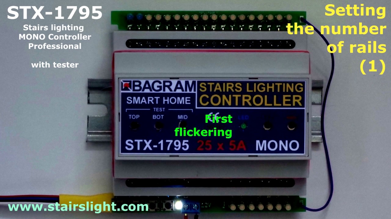 Stairs lighting controller STX 1795 setup - YouTube