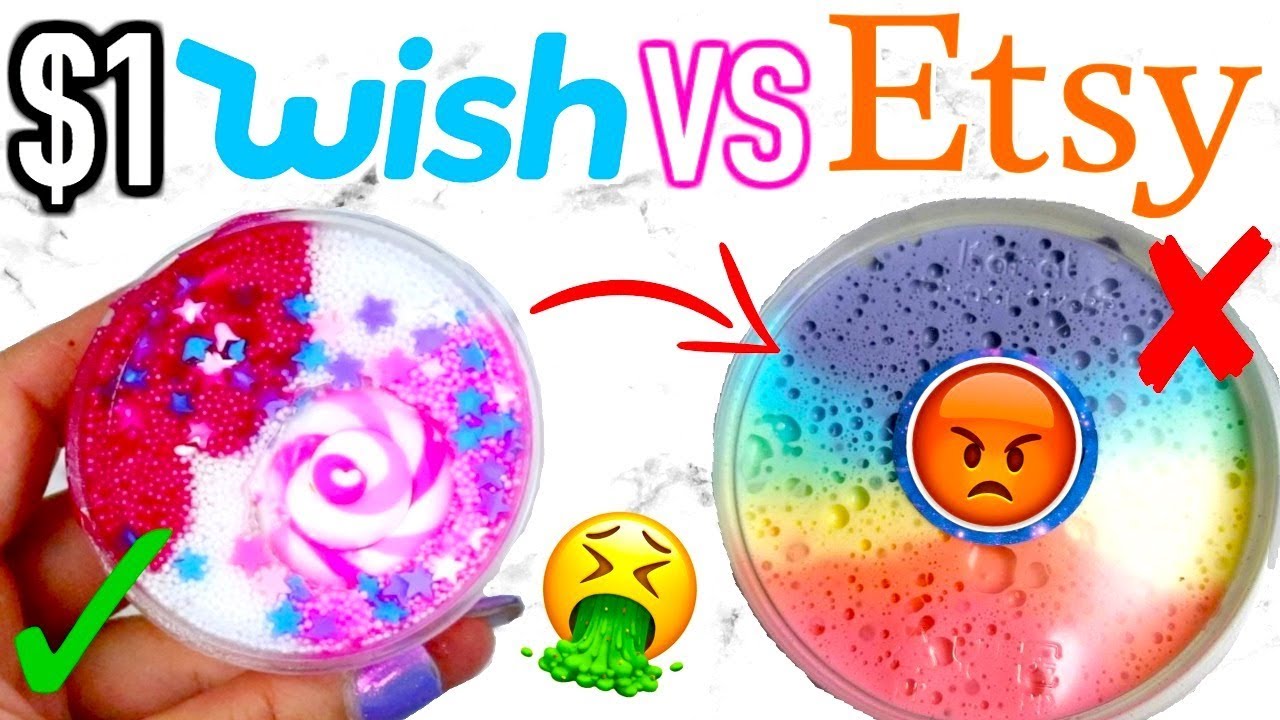 $1 WISH SLIME VS $1 ETSY SLIME! Which Is Worth It?!? - YouTube