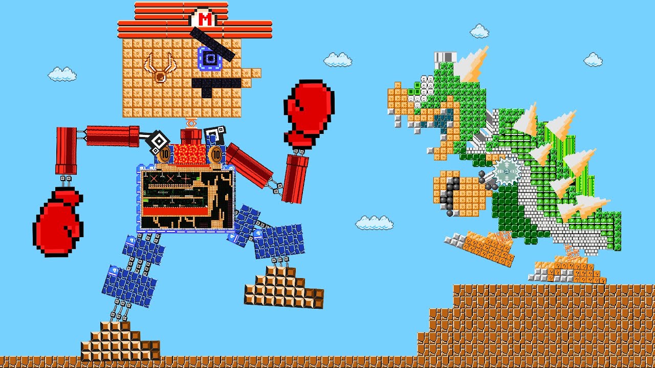 GameUp: The Giant Robot Mario vs. the Giant Robot Bowser Maze - YouTube
