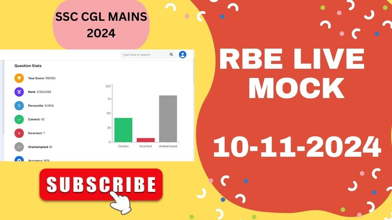 RBE CGL2024 LIVE MOCK TEST TODAY📚10Nov ️How to do analysis💯# ...